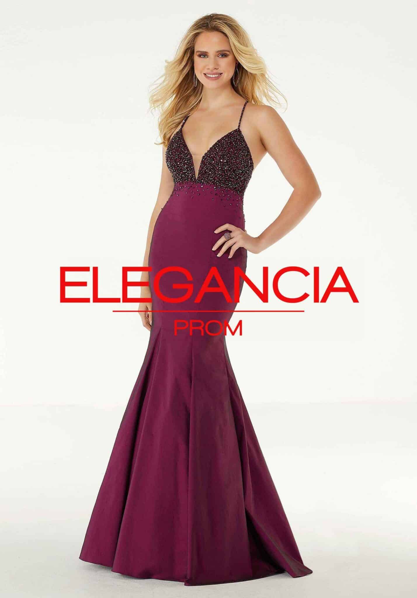 Patterned Sequin A-Line Prom Dress | Elegancia Formal Wear