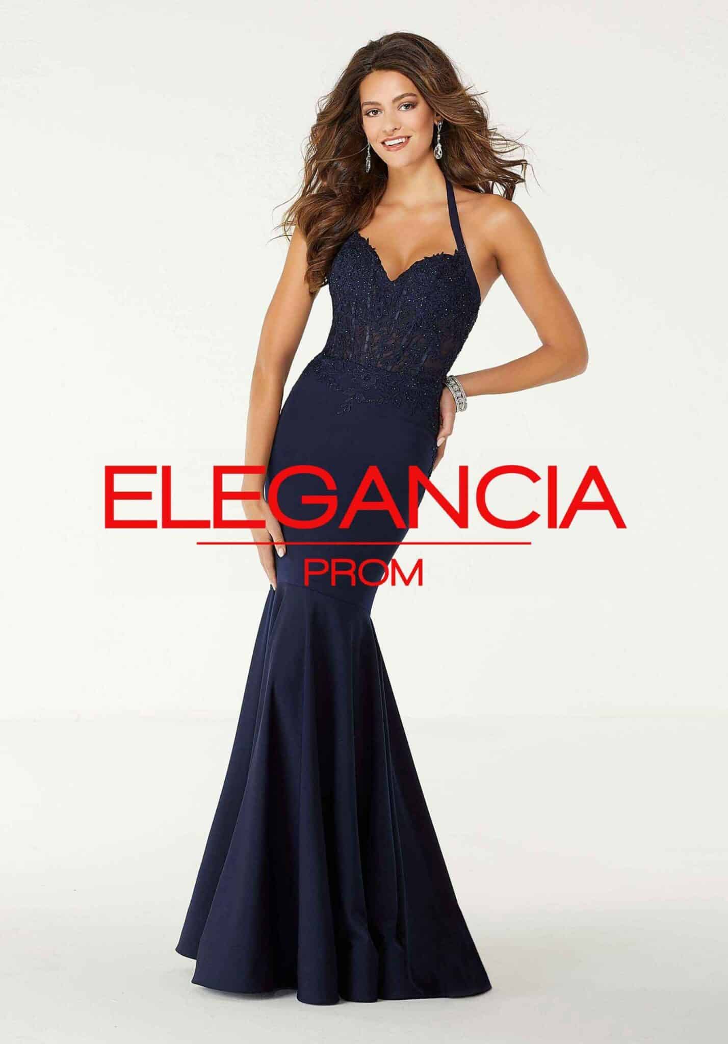Patterned Sequin A-Line Prom Dress | Elegancia Formal Wear